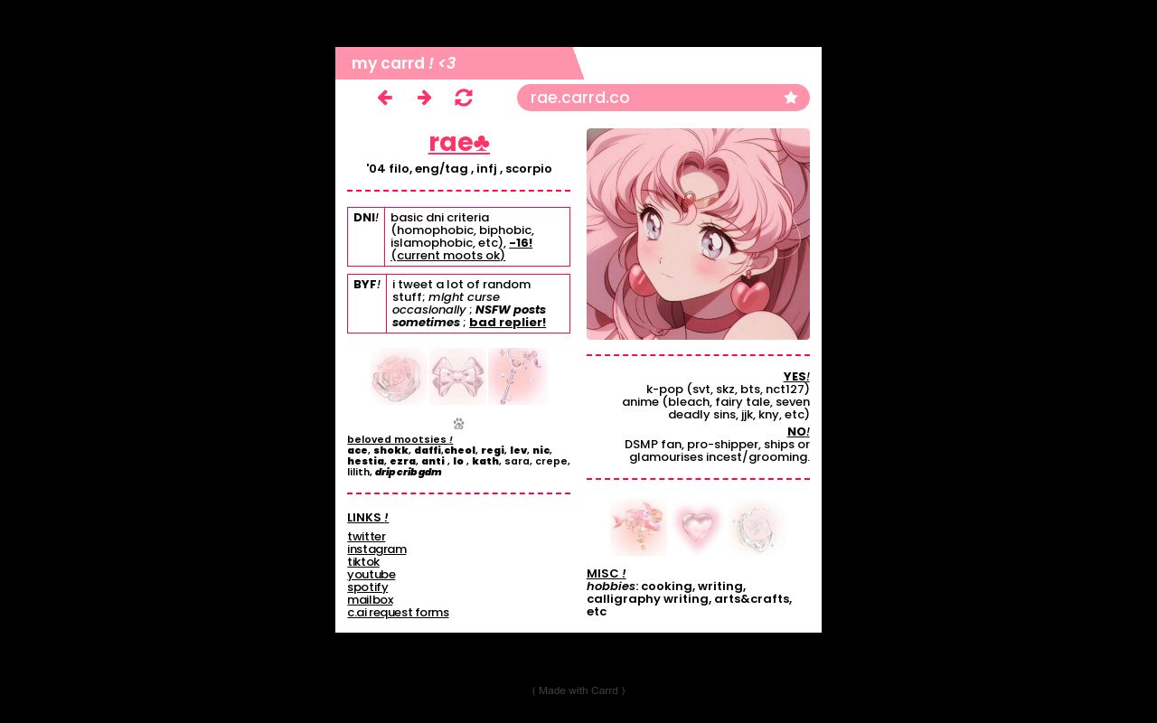 rae's official carrd!